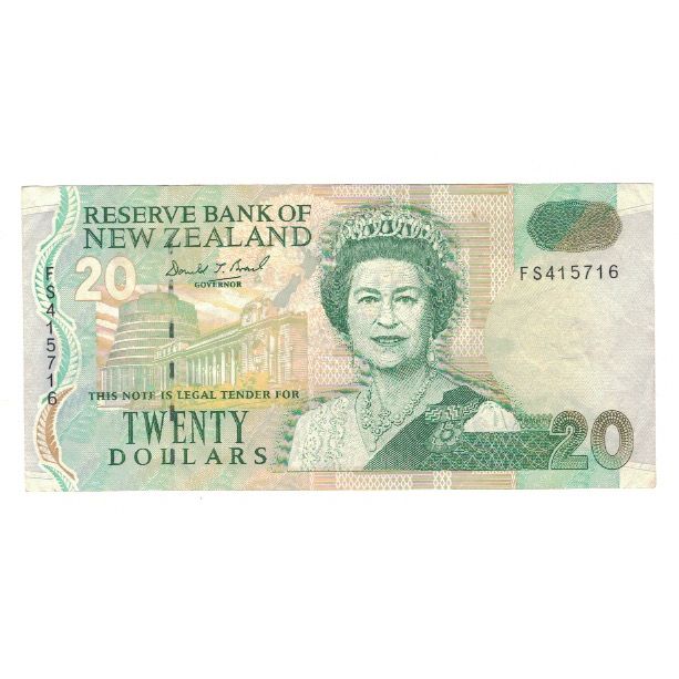 Banknote, New Zealand, 20 Dollars, KM:187a, EF(40-45) | World Paper Money