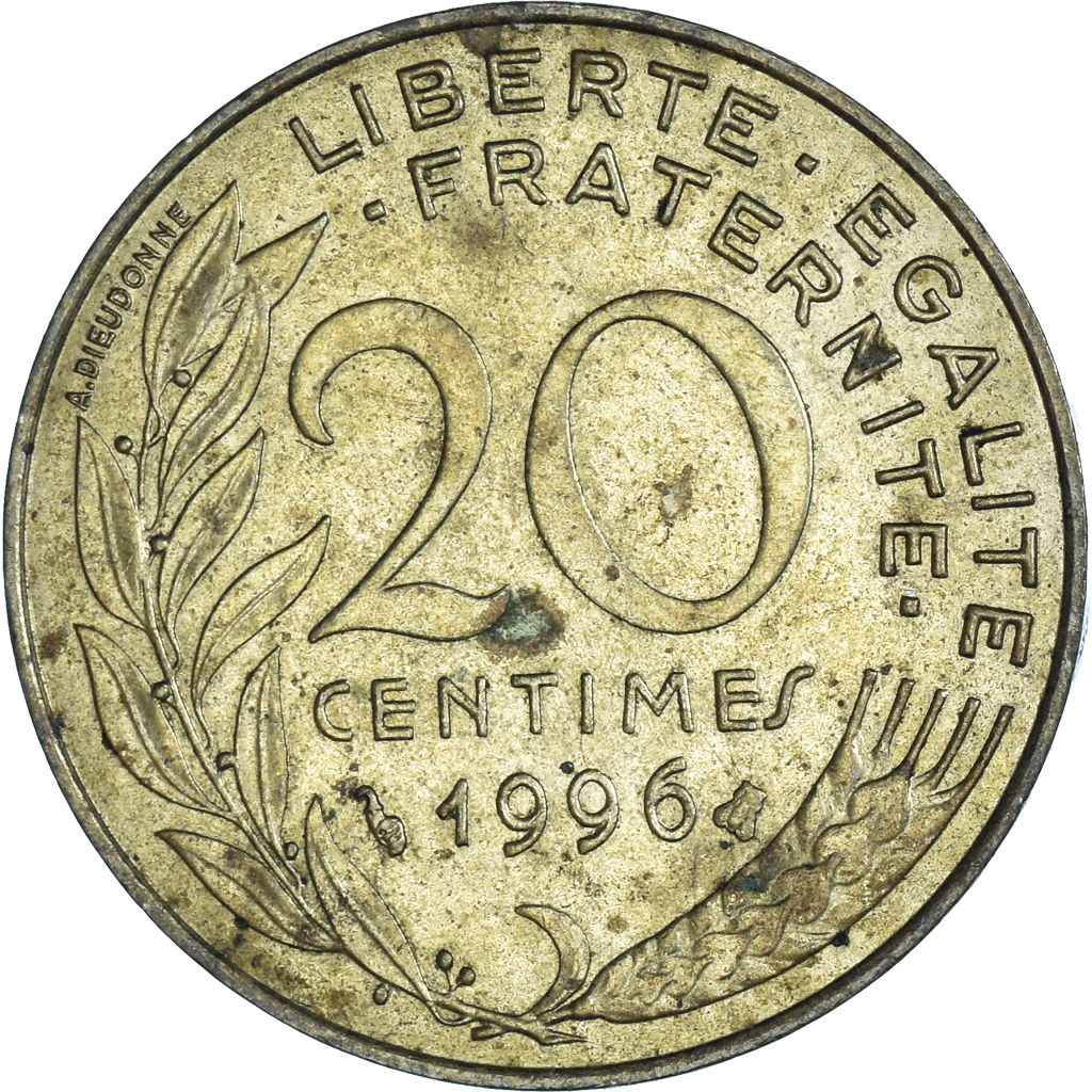 Coin, France, 20 Centimes, 1996 | European Coins