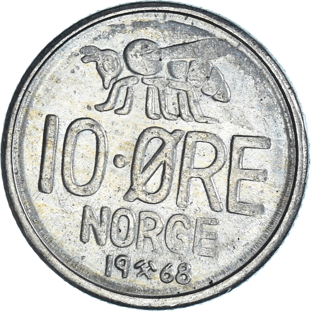 Coin, Norway, 10 Öre, 1968 | European Coins
