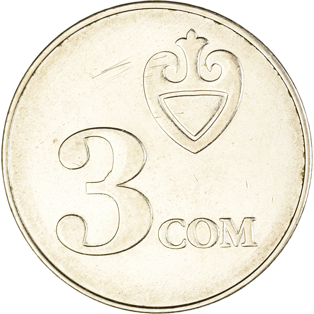 Coin, KYRGYZSTAN, 3 Som, 2008 | Asian and Middle Eastern Coins