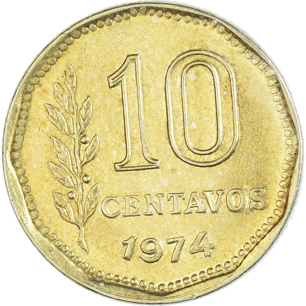 Coin, Argentina, 10 Centavos, 1974 | South American Coins
