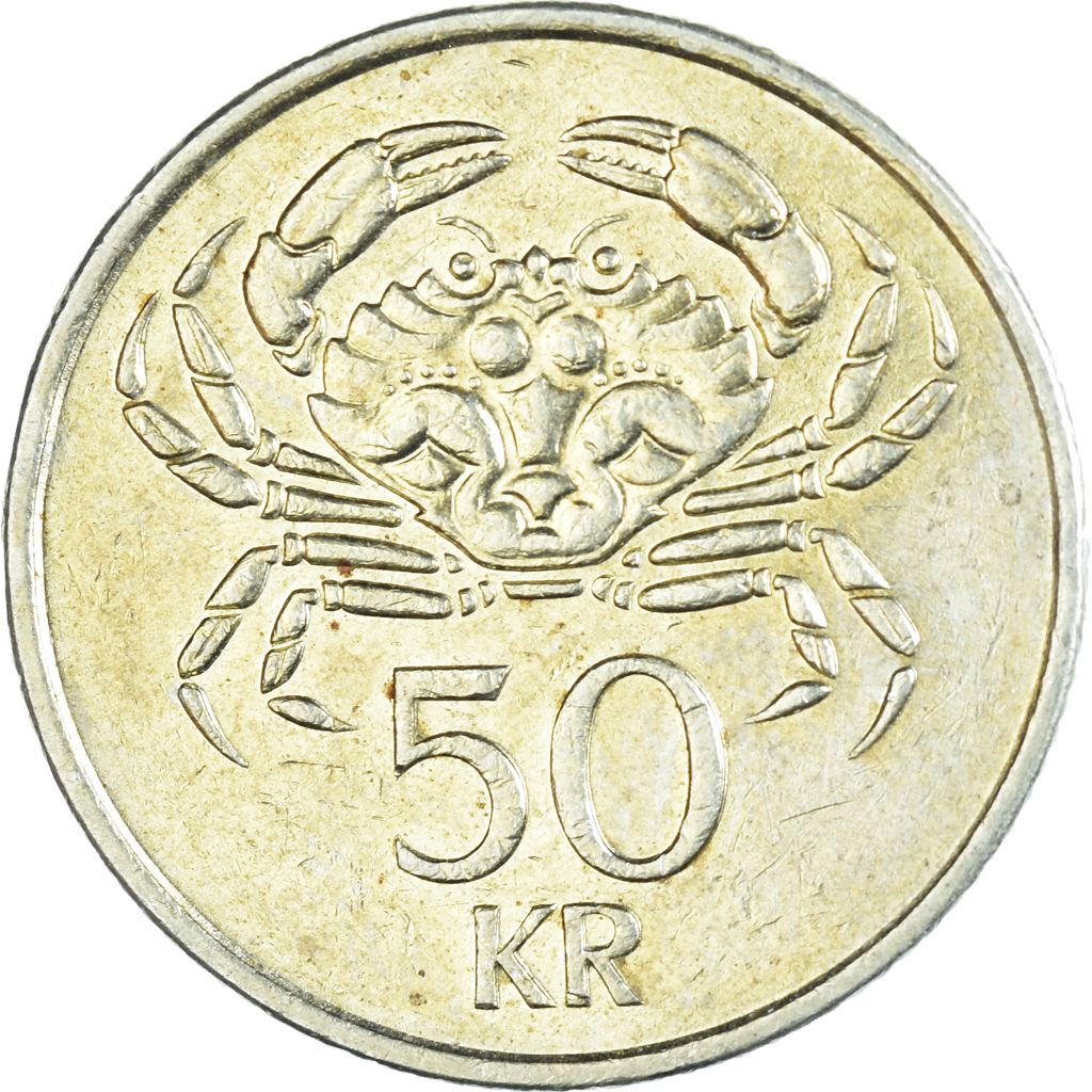 Coin, Iceland, 50 Kronur, 1992 | European Coins