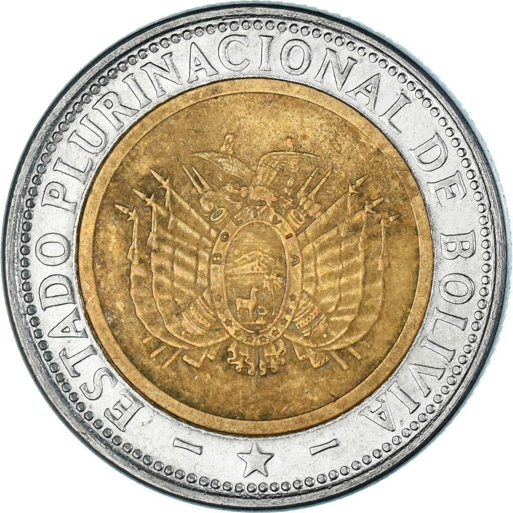 Coin, Bolivia, 5 Bolivianos, 2010 | South American Coins