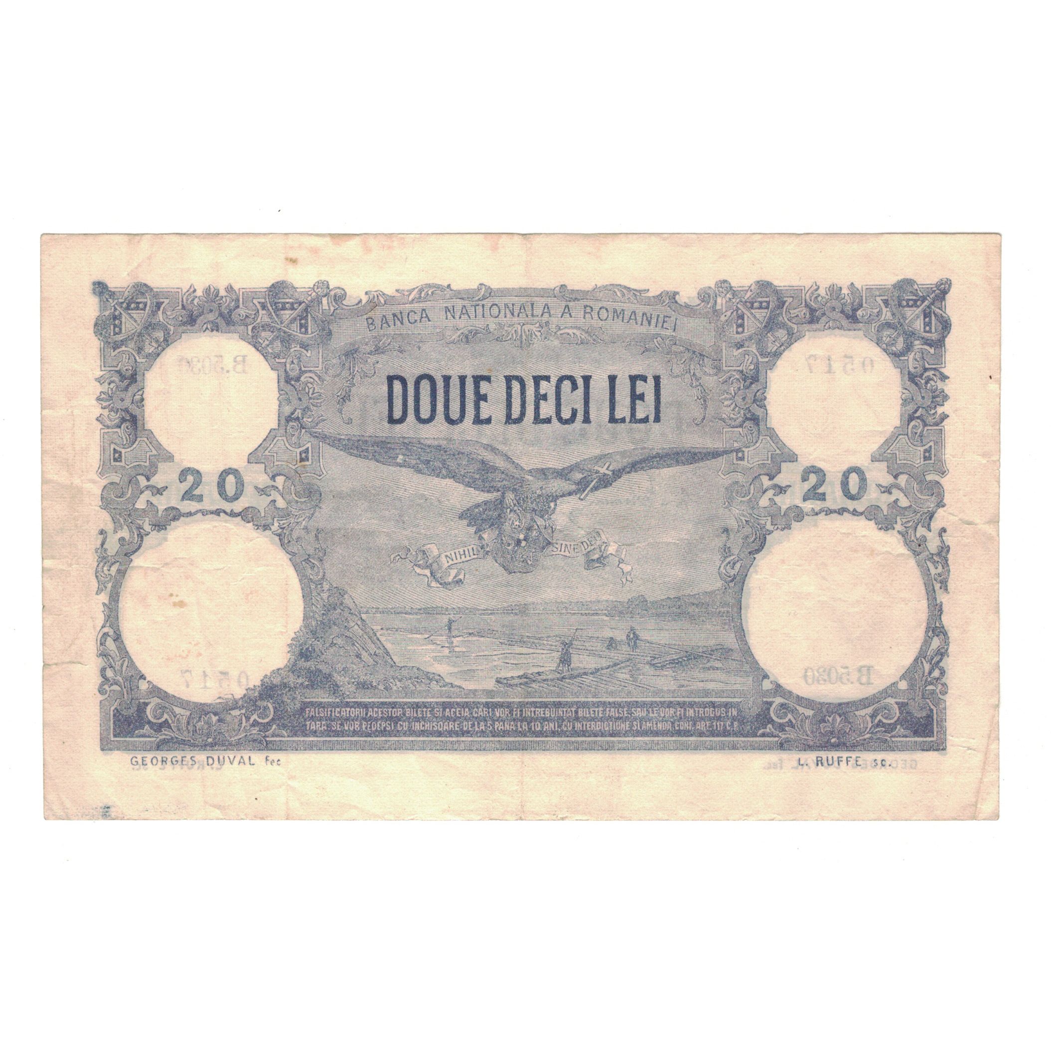 Banknote, Romania, 20 Lei, 1924, 5-2-1924, KM:20a, EF(40-45) | World ...