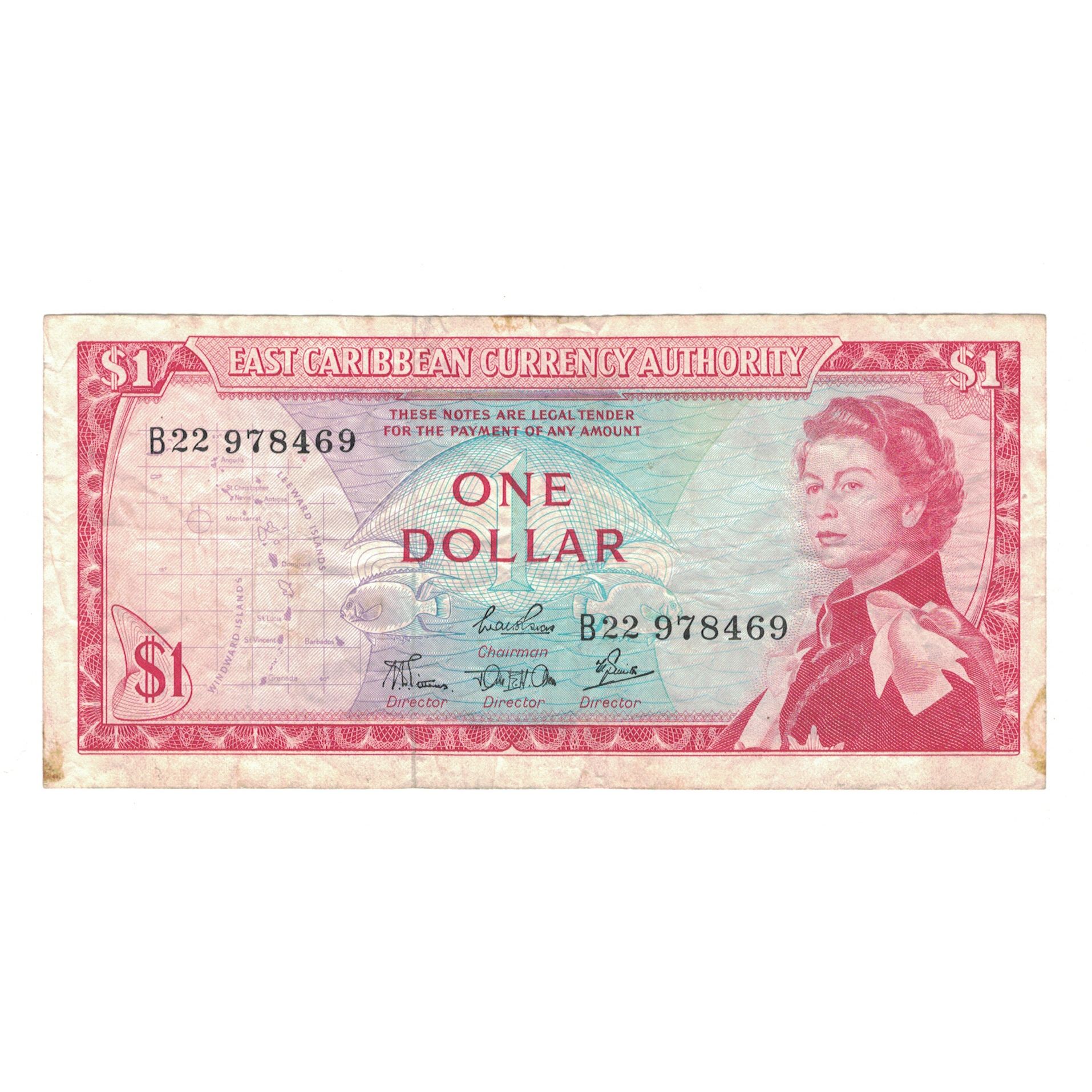 Banknote, East Caribbean States, 1 Dollar, Undated (1965), KM:13c, VF ...
