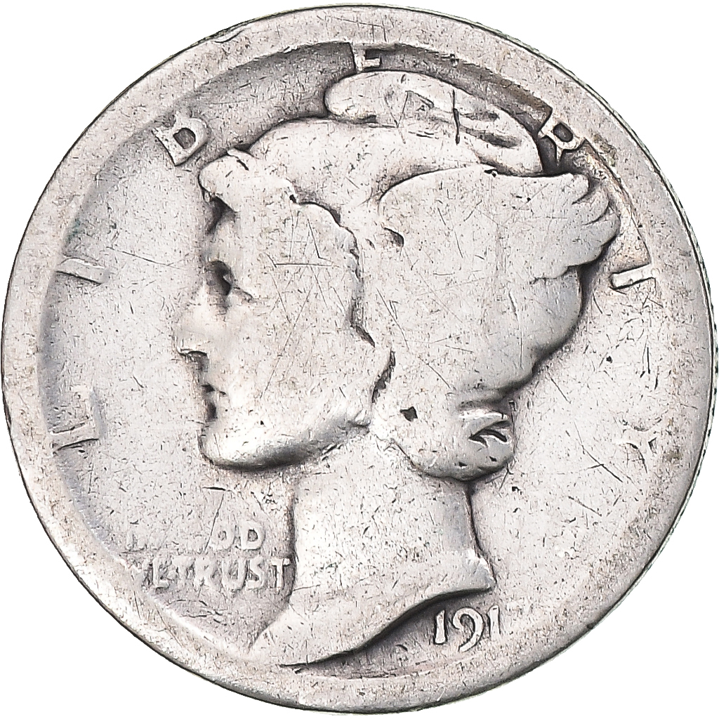 Coin, United States, Dime, 1917 | 10 Cents
