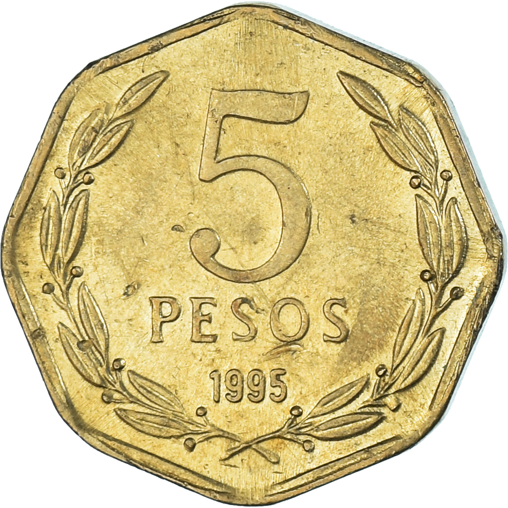 Coin, Chile, 5 Pesos, 1995 | South American Coins