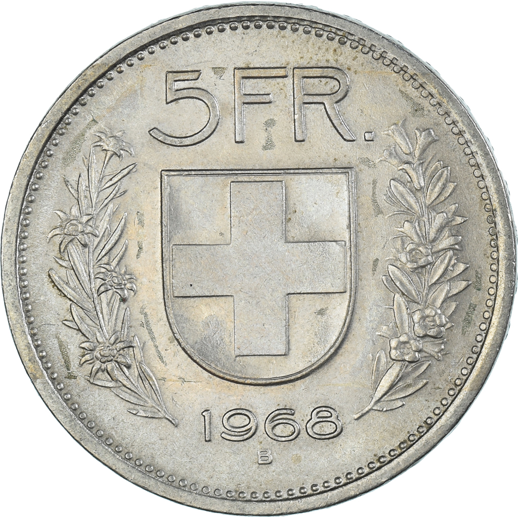Coin, Switzerland, 5 Francs, 1968 | European Coins