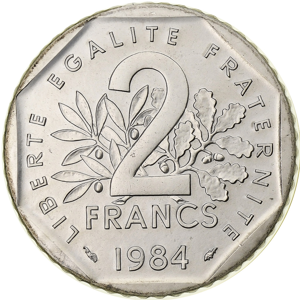 France, 2 Francs, Semeuse, 1984, Paris, série FDC, Nickel, | European Coins
