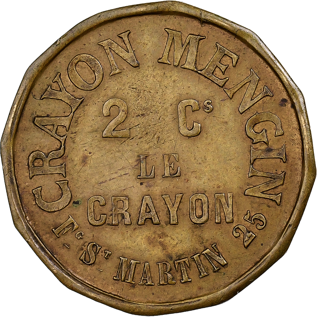 France, Token, Crayons Mengin, Brass, | Tokens & Medals