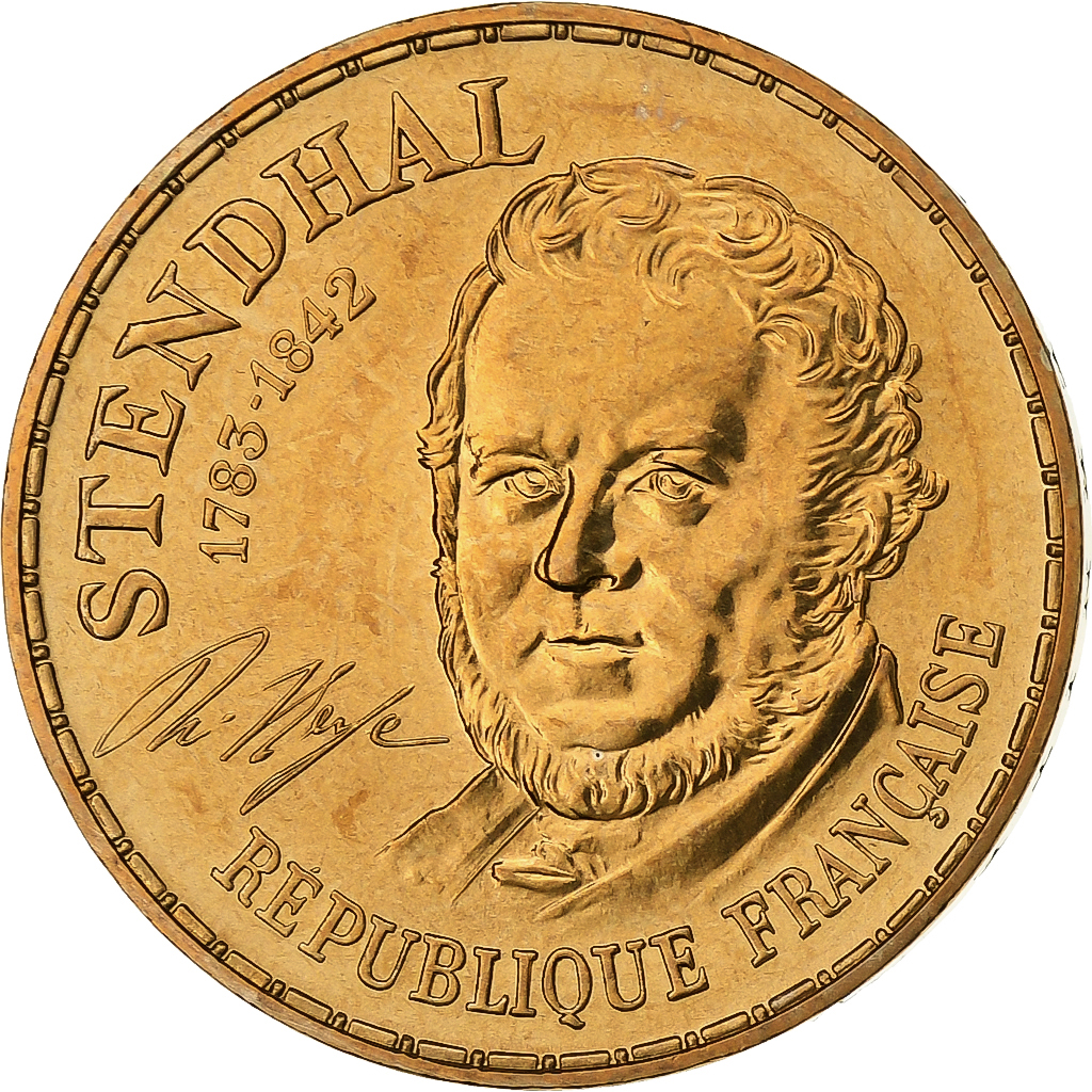 France, 10 Francs, Stendhal, 1983, Paris, Tranche B, Nickel-Bronze,