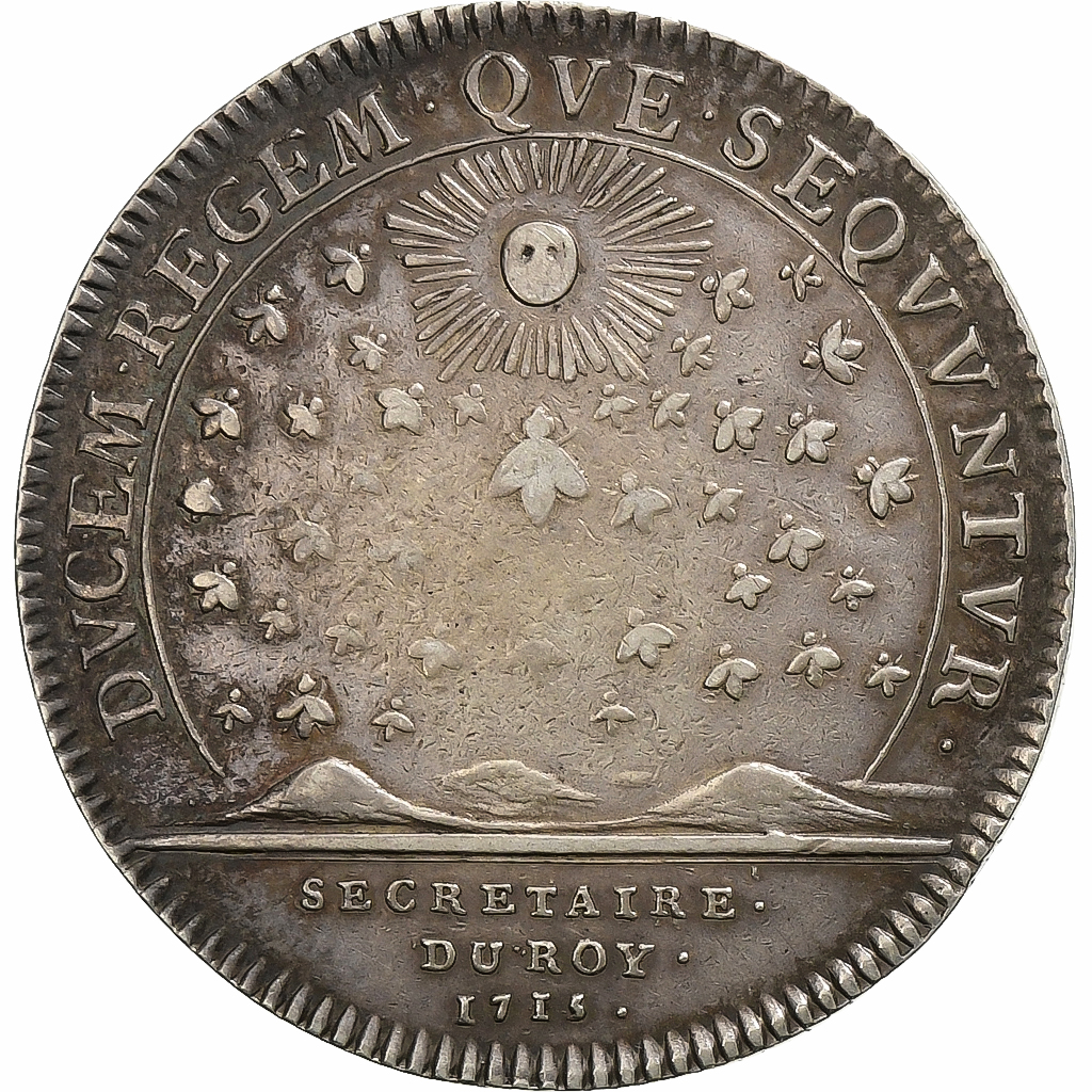 France, Token, Louis XV, Secrétaires du roi, 1715 (1719), Silver,