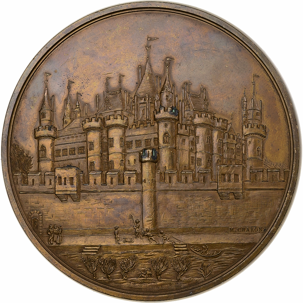 France, Medal, Charles V fait transformer le Louvre par Raymond du ...