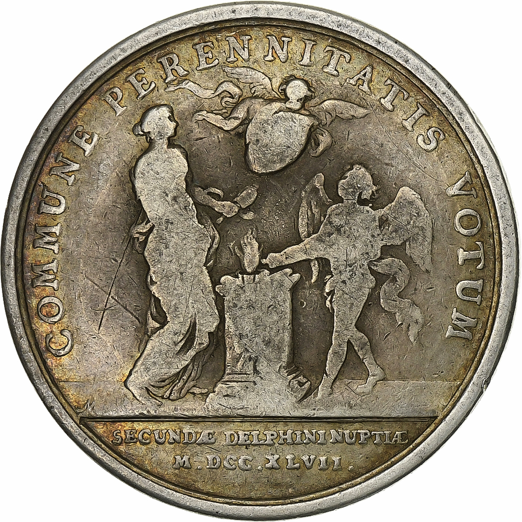 France, Token, Louis XV, Second Mariage du dauphin Louis, 1747, Silver