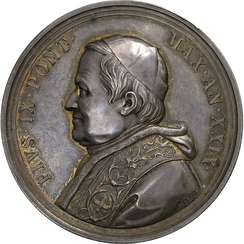 Vatican, Medal, Pius IX, Basilica Santa Maria in Trastevere, 1874 (Anno ...