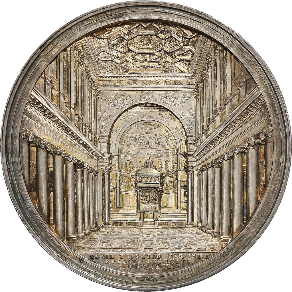 Vatican, Medal, Pius IX, Basilica Santa Maria in Trastevere, 1874 (Anno ...