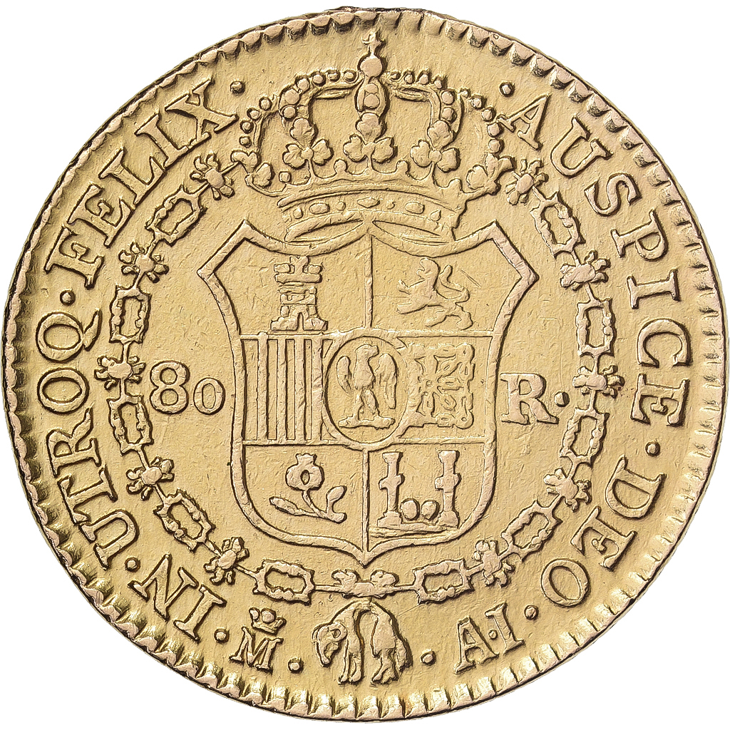 Spain, José I Bonaparte, 80 Reales, 1811, Madrid, Gold, | European Coins