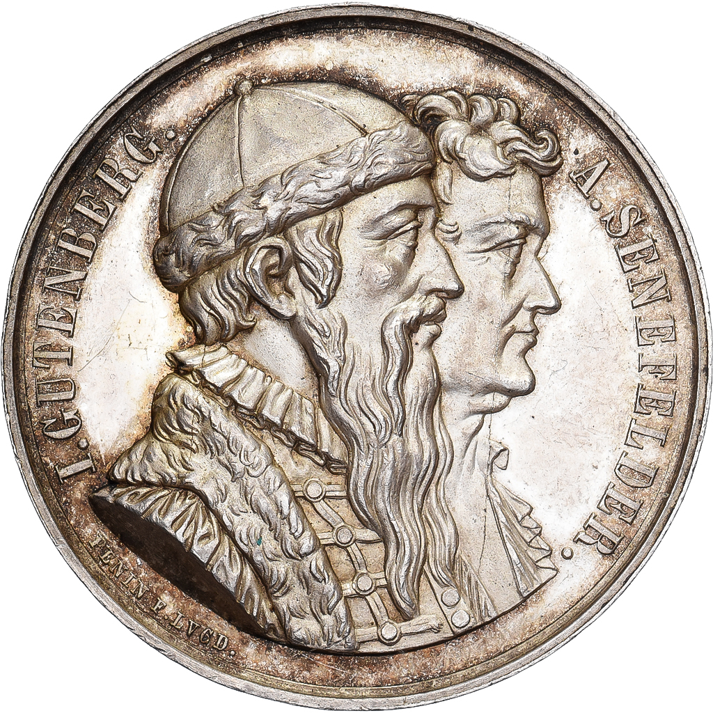 France, Token, Société des Imprimeurs de Lyon, 1840, Silver, | Tokens ...