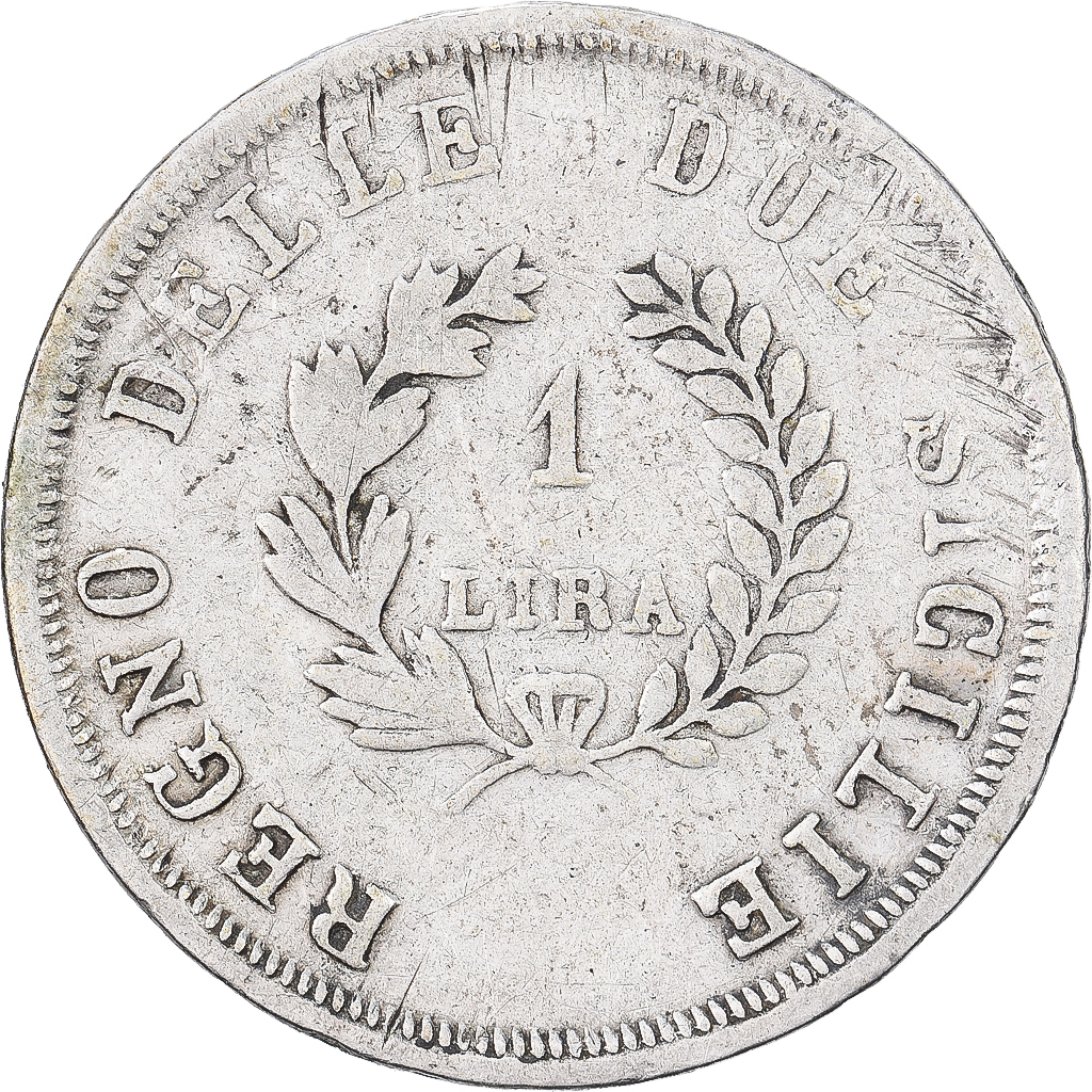 Kingdom of Naples, Joachim Murat, 1 Lira, 1812, Coin alignment, Silver