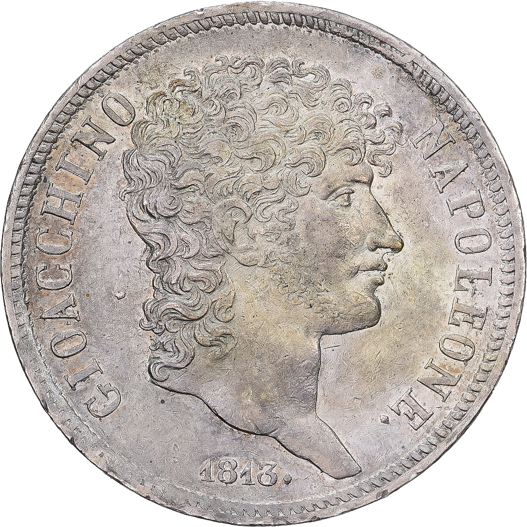 Kingdom of Naples, Joachim Murat, 5 Lira, 1813, Silver, | European Coins