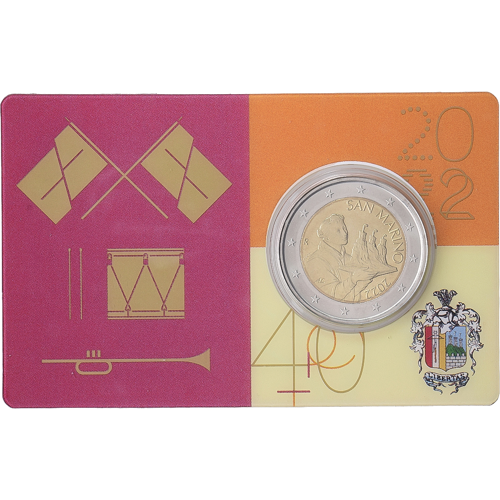 San Marino, 2 Euro, Coin card, FDC, 2022, MDP, Bi-Metallic, | European ...