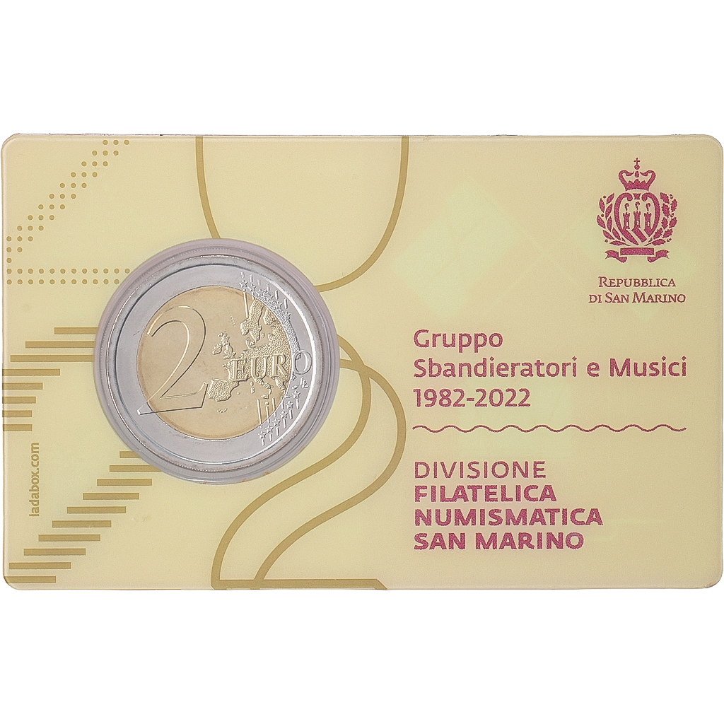 San Marino, 2 Euro, Coin card, FDC, 2022, MDP, Bi-Metallic, | European ...