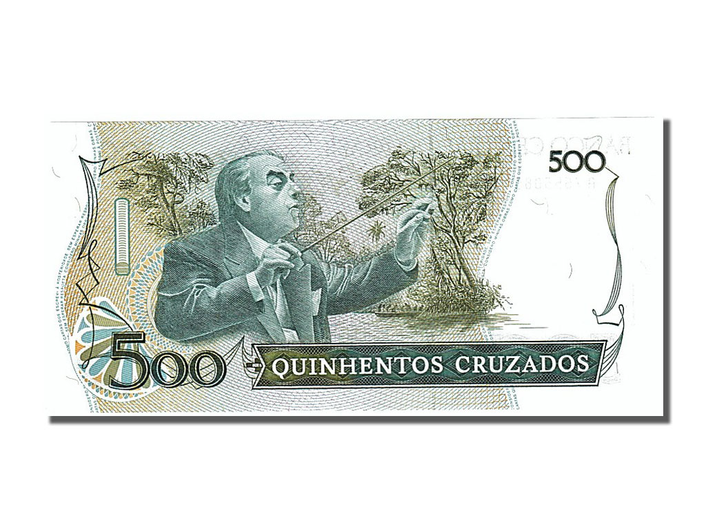 Banknote, Brazil, 500 Cruzados, 1988, UNC(65-70) | World Paper Money