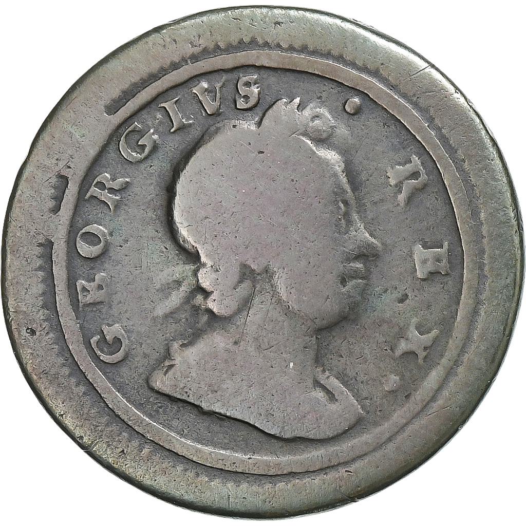 Kingdom of England, George I, Farthing, Second issue, 1721, London, Copper