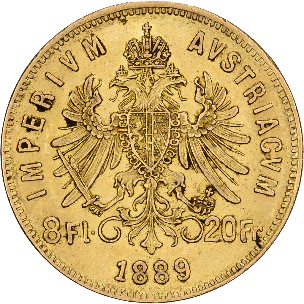 Austria, Francis Joseph I, 8 Florins, 1889, Vienna, Gold, , KM:2269