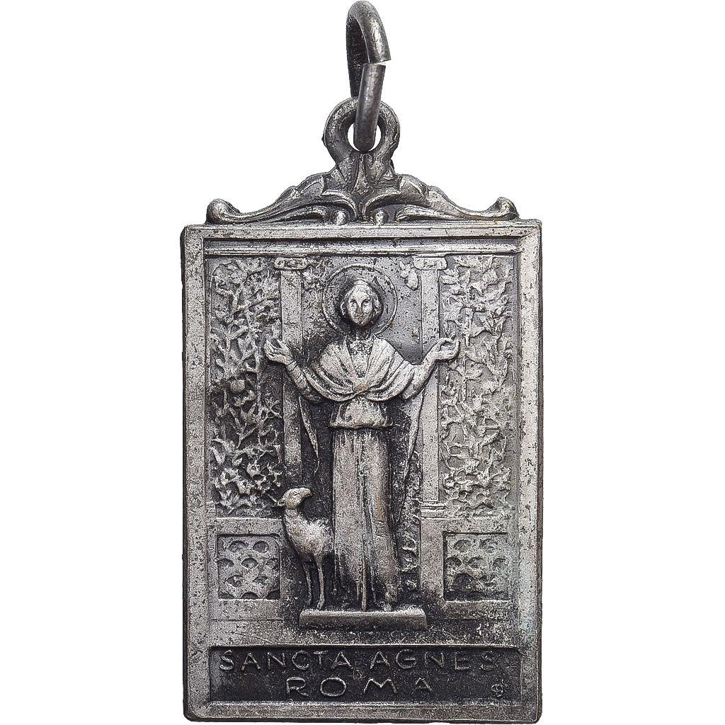 Vatican, Medal, Sancta Agnes, Roma, Silvered bronze, | Tokens & Medals