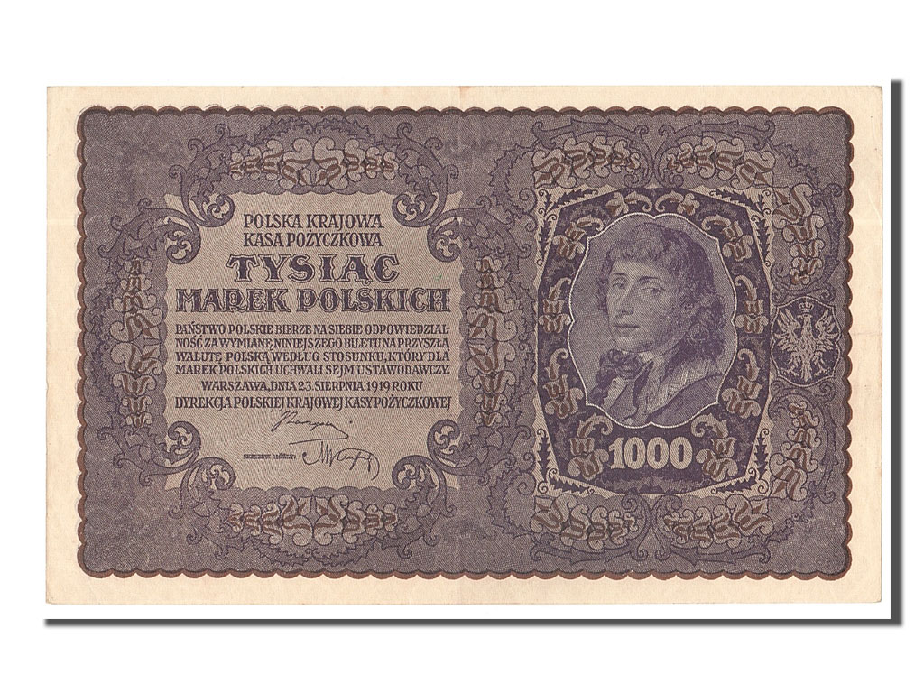 Banknote, Poland, 1000 Marek, 1919, 1919-08-23, AU(55-58) | World Paper ...