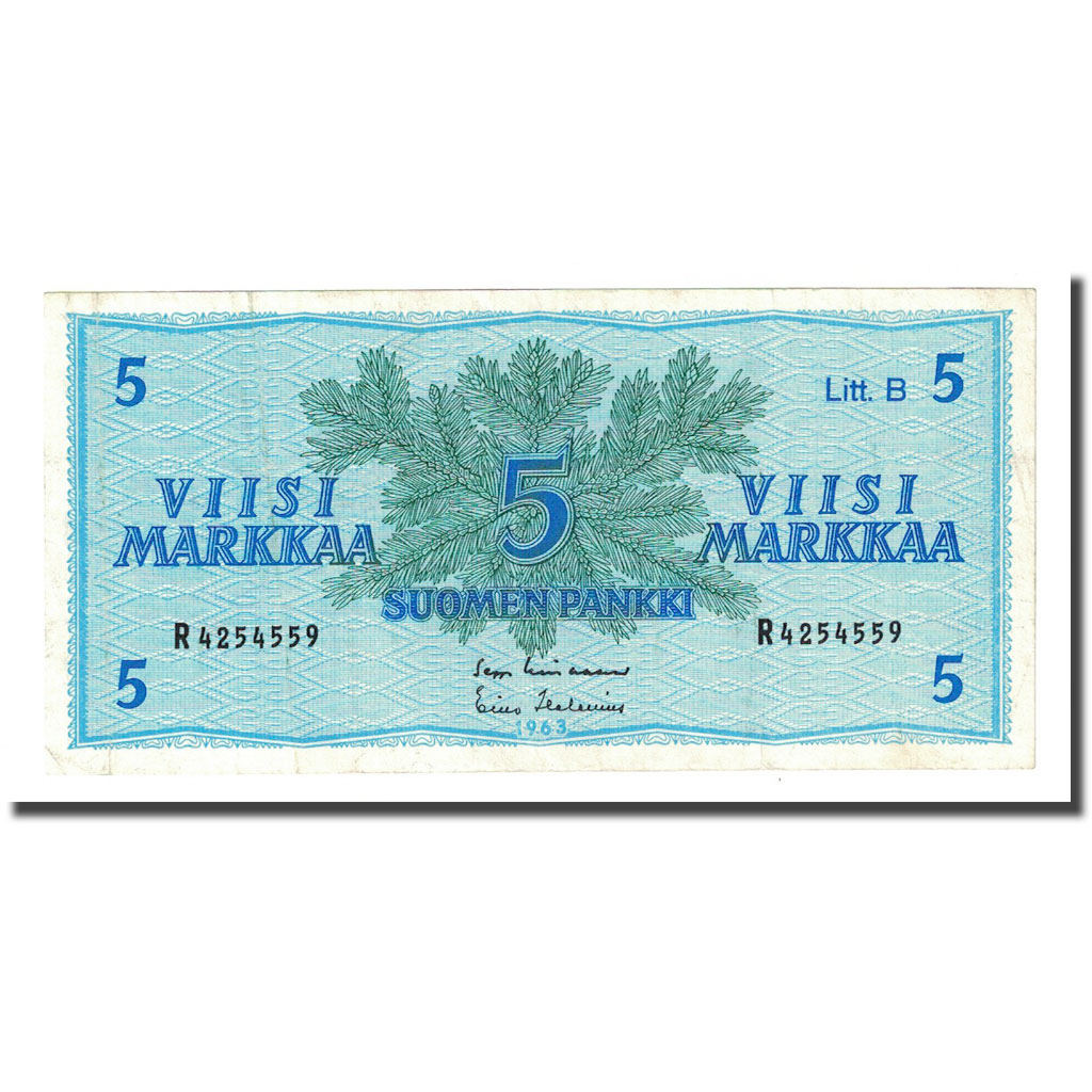 Banknote, Finland, 5 Markkaa, 1963, KM:106Aa, EF(40-45) | World Paper Money