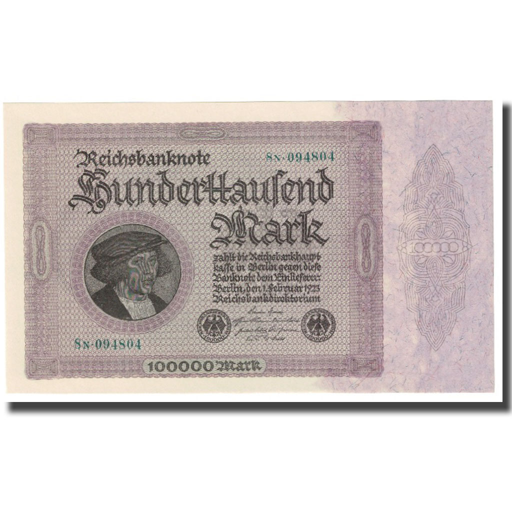 Banknote, Germany, 100,000 Mark, 1923, 1923-02-01, KM:83a, UNC(65-70)