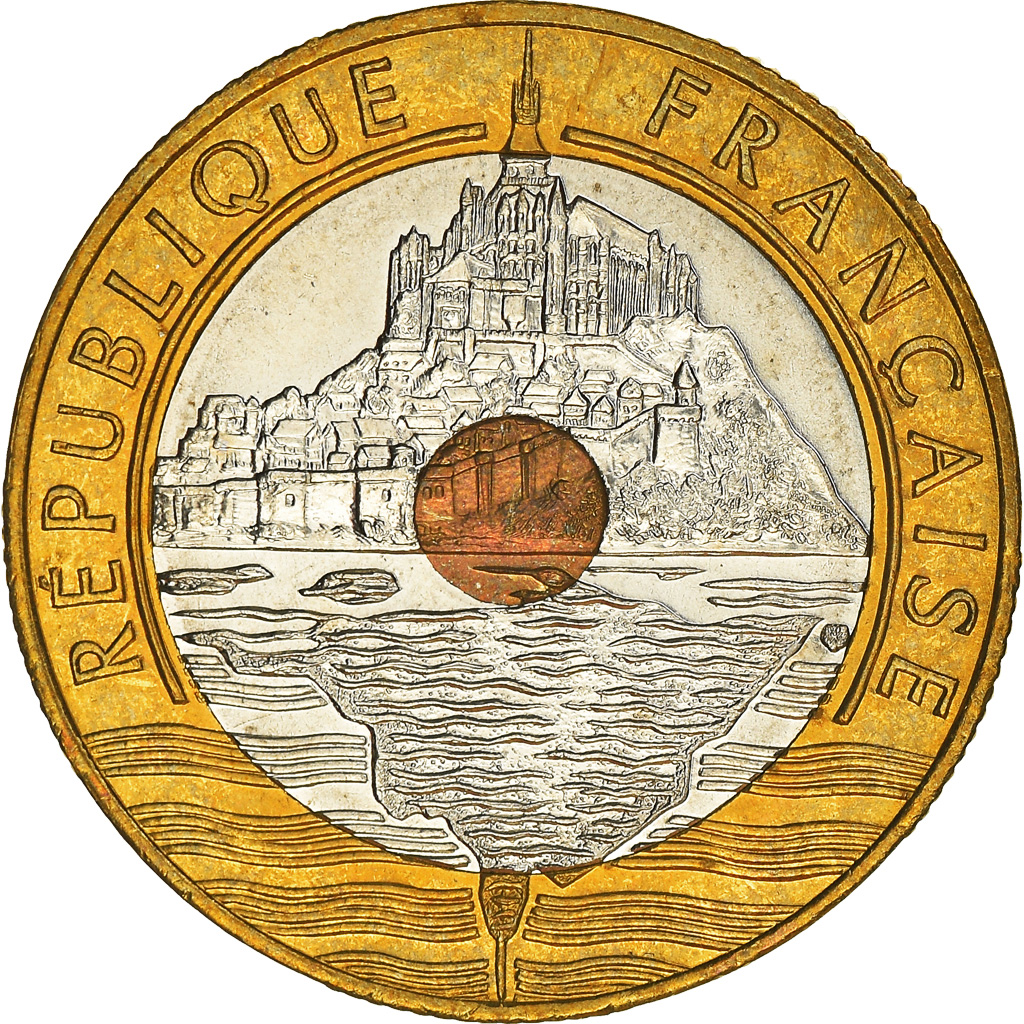 Coin, France, Mont Saint Michel, 20 Francs, 1996, Paris, , Tri-Metallic