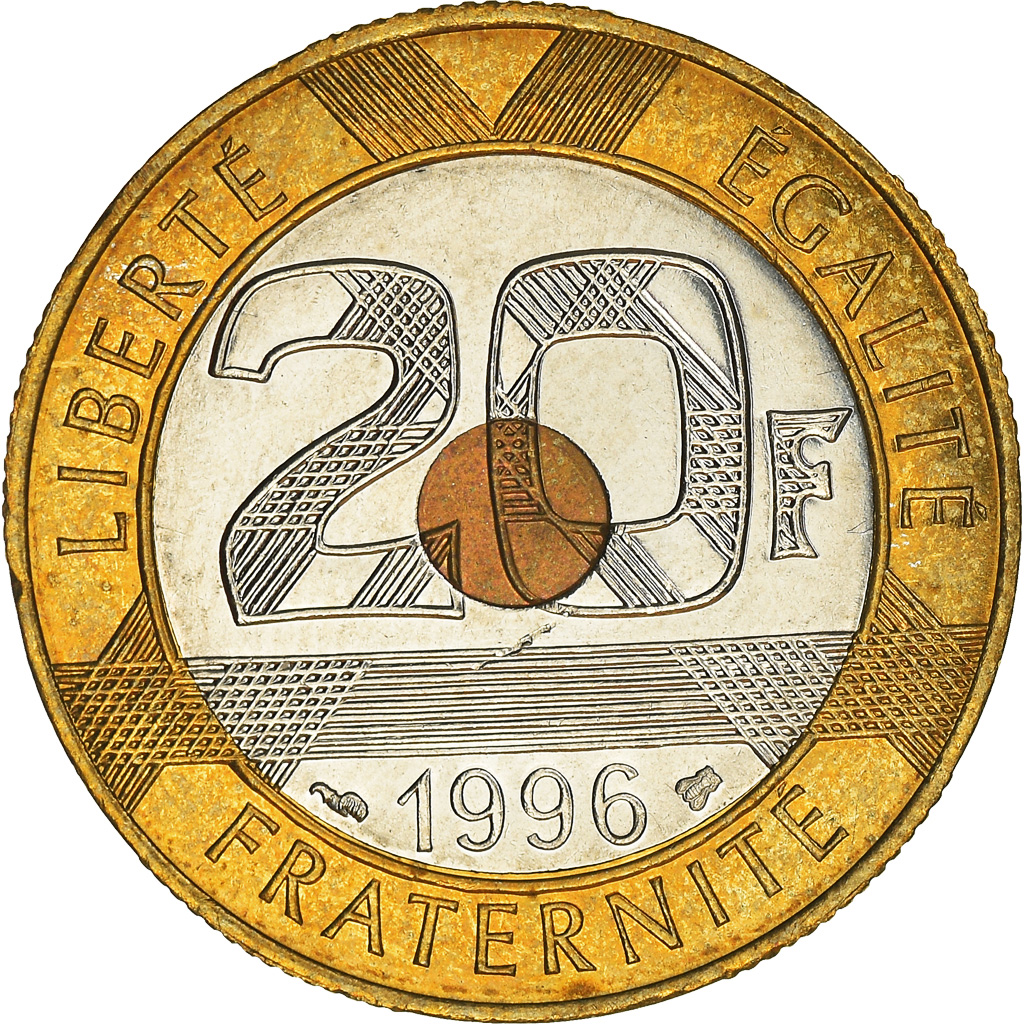 Coin, France, Mont Saint Michel, 20 Francs, 1996, Paris, , Tri-Metallic