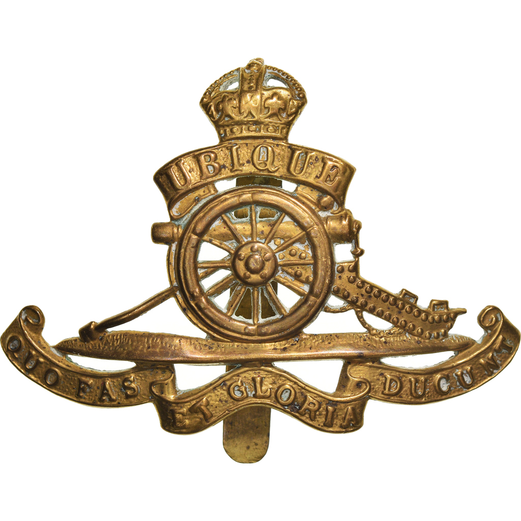 United Kingdom, Cap Badge, Royal Artillery Ubique, WAR, WWI, , Brass