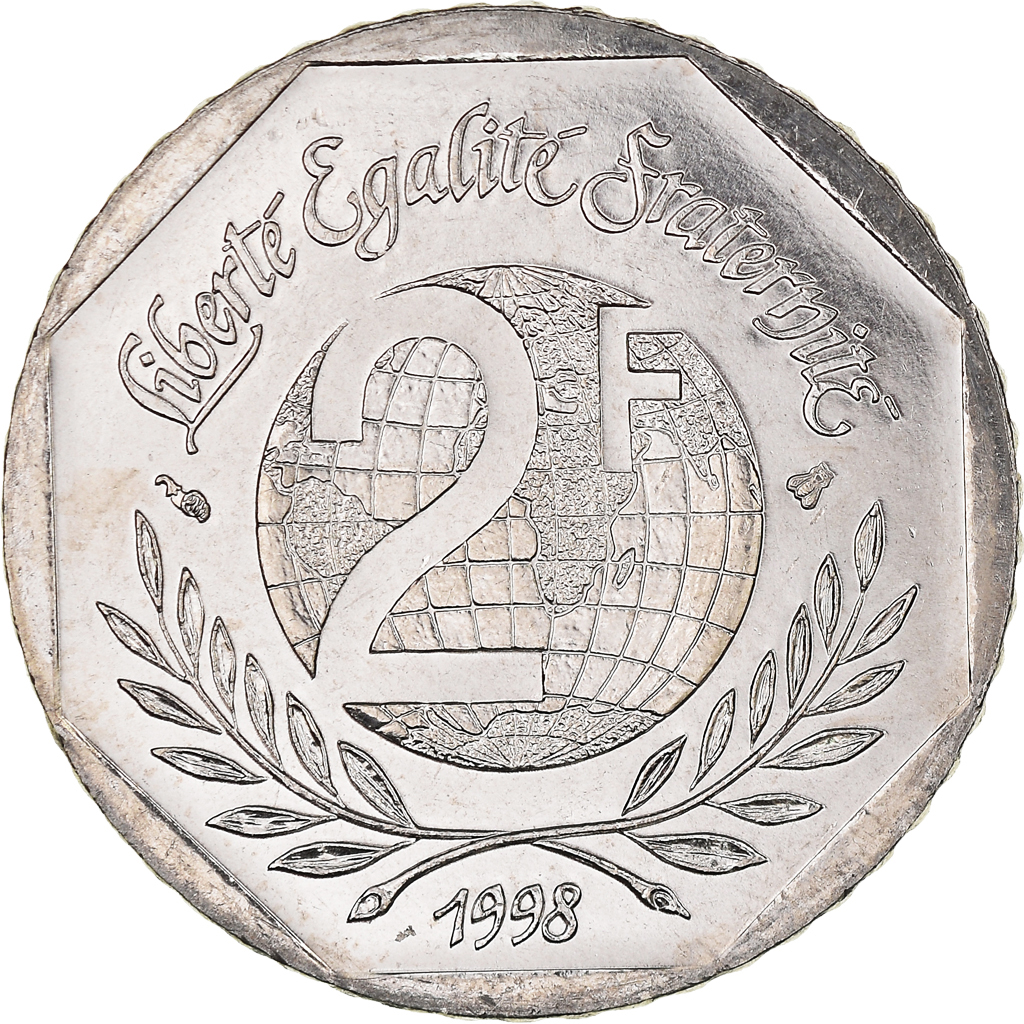 Coin, France, René Cassin, 2 Francs, 1998, , Nickel, KM:1213, Gadoury:551