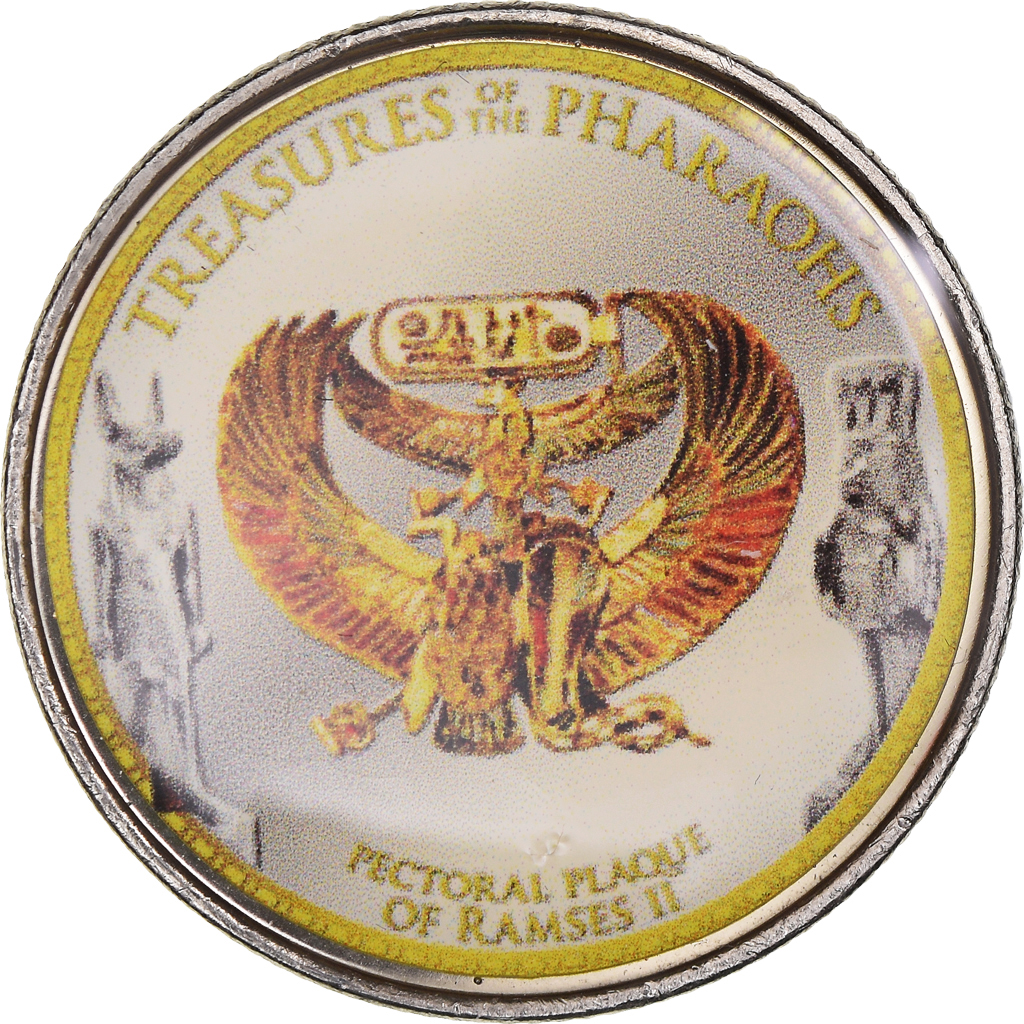 Coin, Egypt, Pectoral plaque of Ramses II, Pound, 2008/AH1429, Colorized