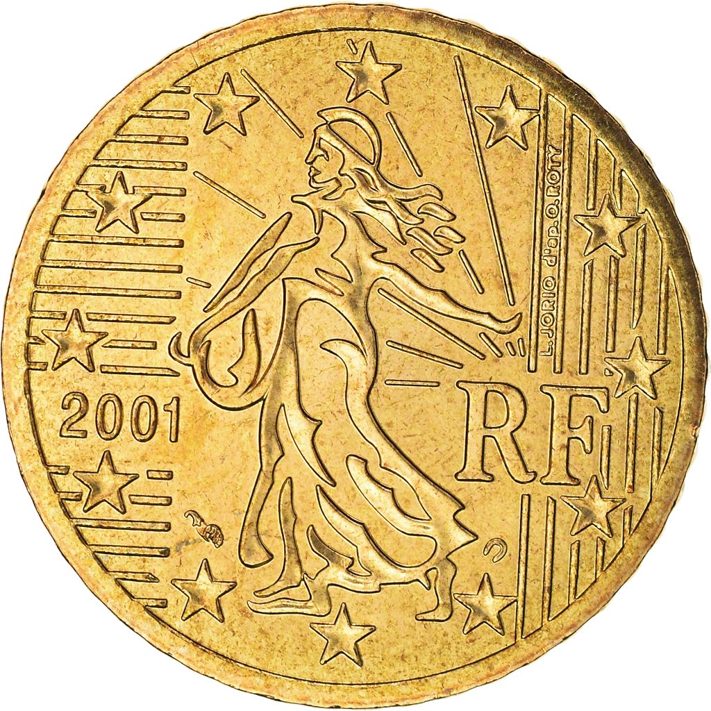 France, 50 Euro Cent, 2001, Paris, FDC, , Brass, KM:1287 | European Coins