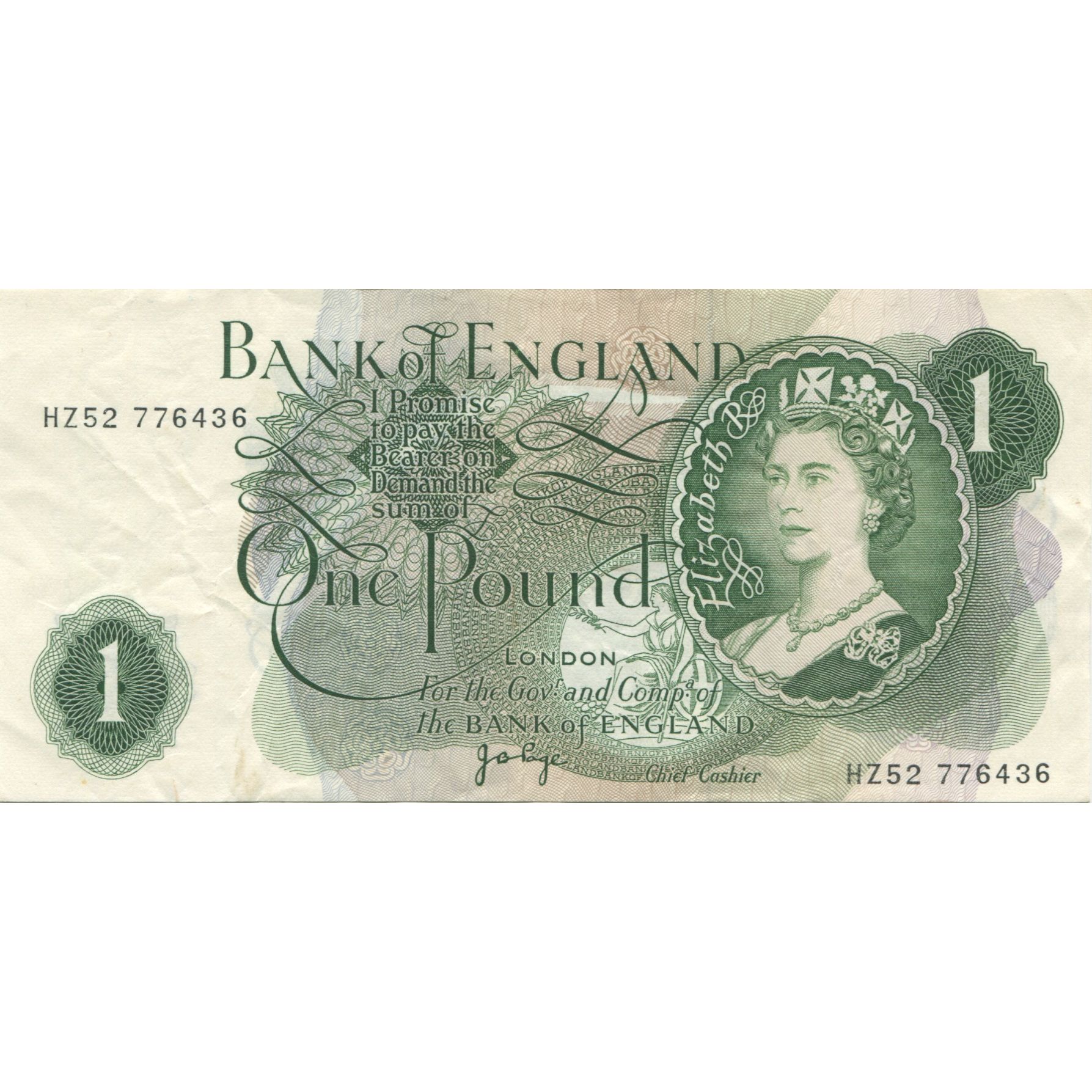 Banknote, Great Britain, 1 Pound, KM:374g, UNC(63) | World Paper Money