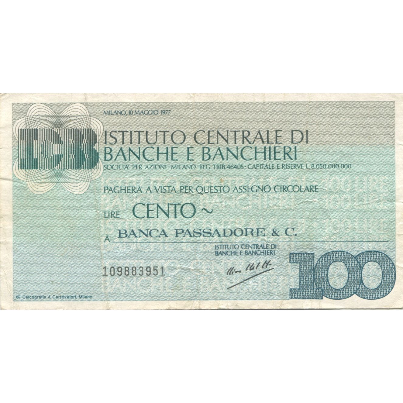 Banknote, Italy, 100 Lire, VG(8-10) | World Paper Money