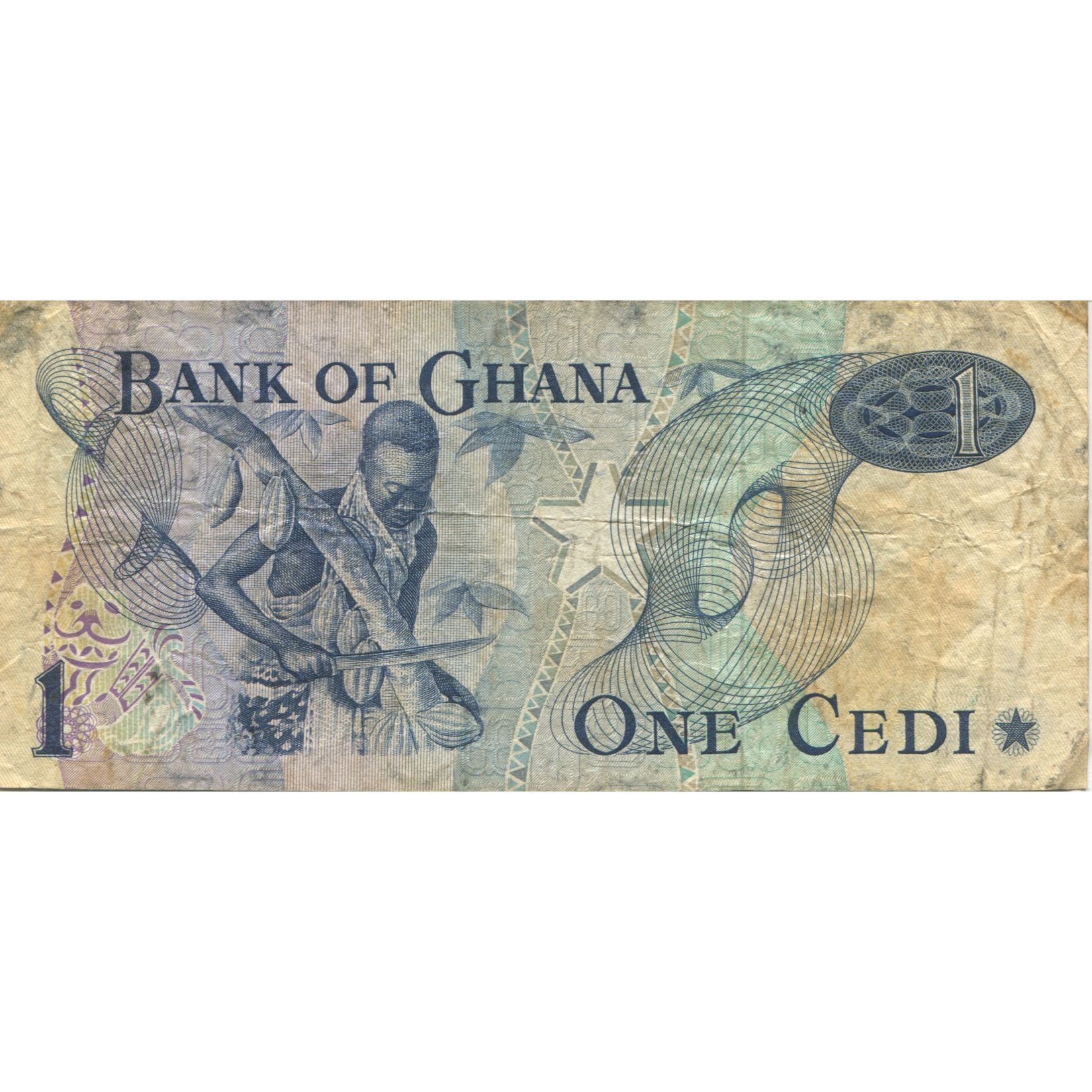 Banknote, Ghana, 1 Cedi, 1976, 1976-01-02, KM:13c, VF(20-25) | World ...