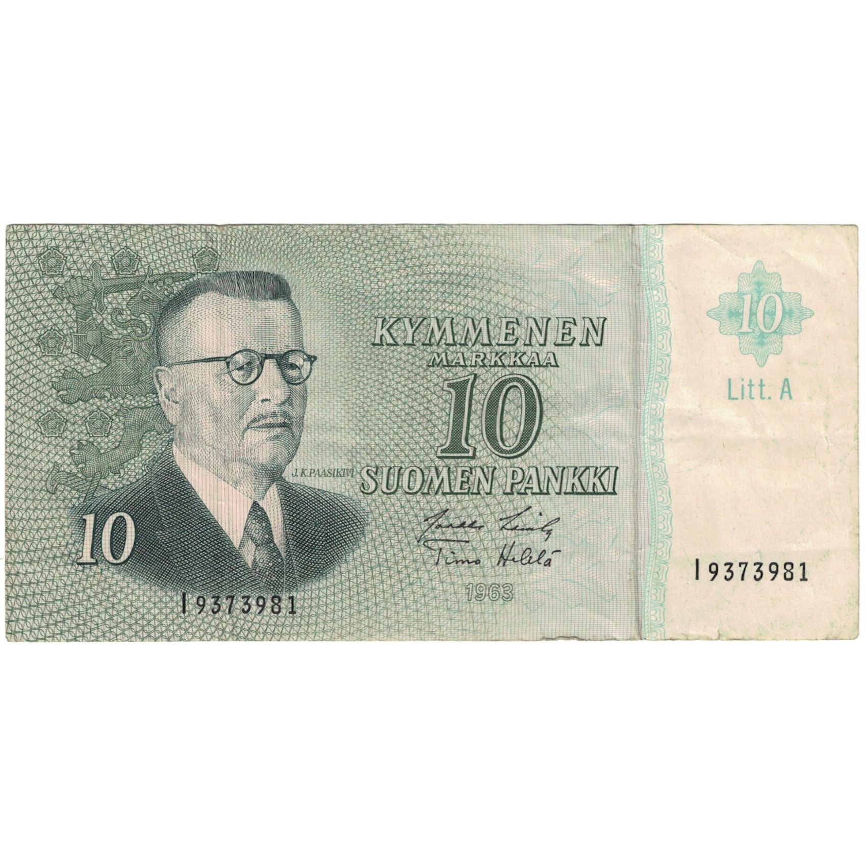 [#192139] billete, 10 markkaa, 1963, finlandia, - Compra venta en ...
