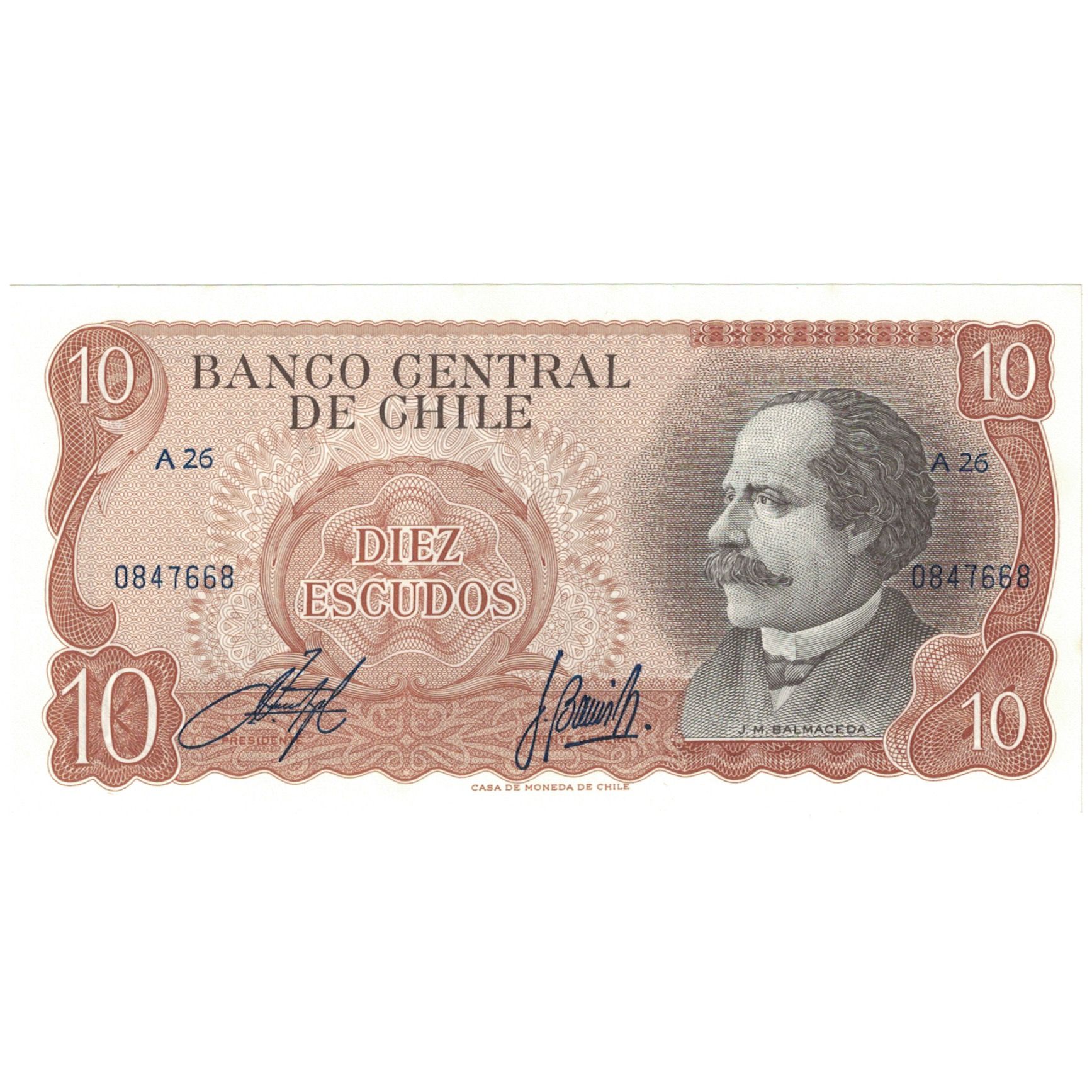 Banknote, Chile, 10 Escudos, 1962, KM:139a, UNC(65-70) | World Paper Money