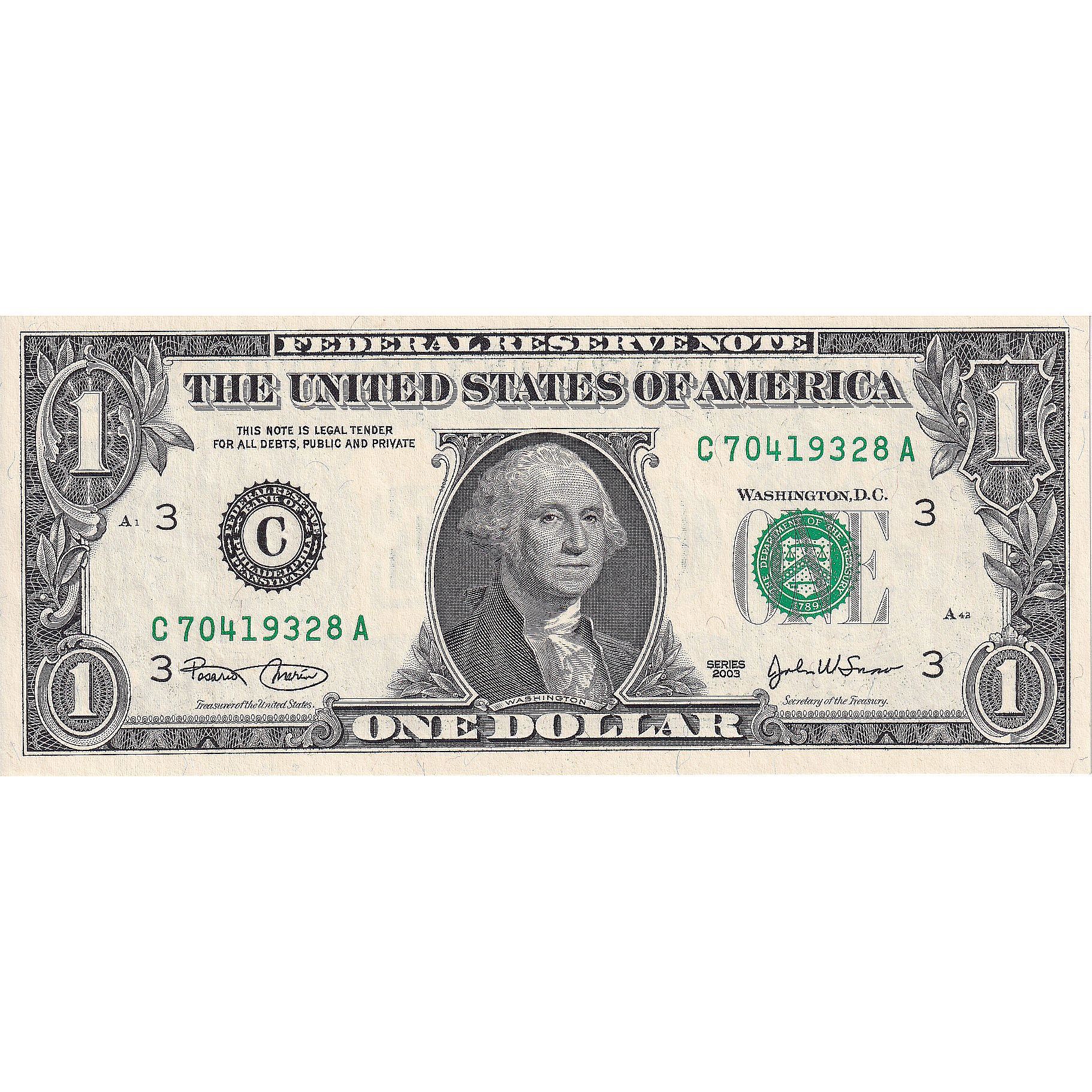 Banknote, United States, One Dollar, 2003, KM:4655, UNC(65-70)