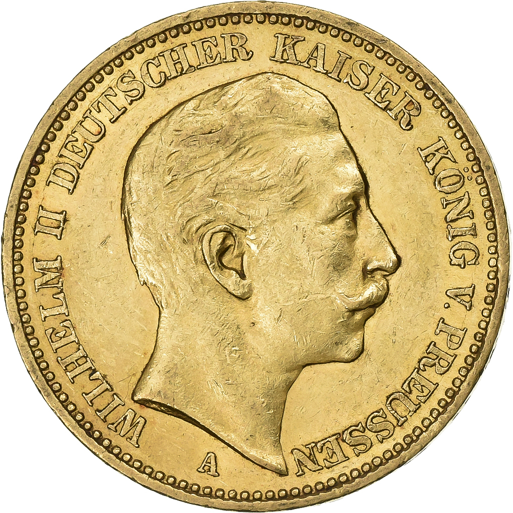 Kingdom of Prussia, PRUSSIA, Wilhelm II, 20 Mark, 1901, Berlin, Gold,