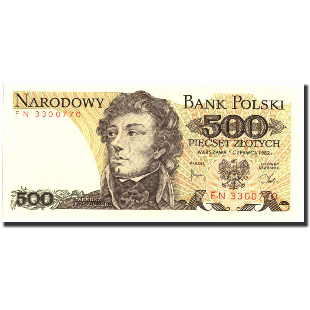 Banknote, Poland, 500 Zlotych, 1982, 1982-06-01, KM:145d, UNC(65-70)