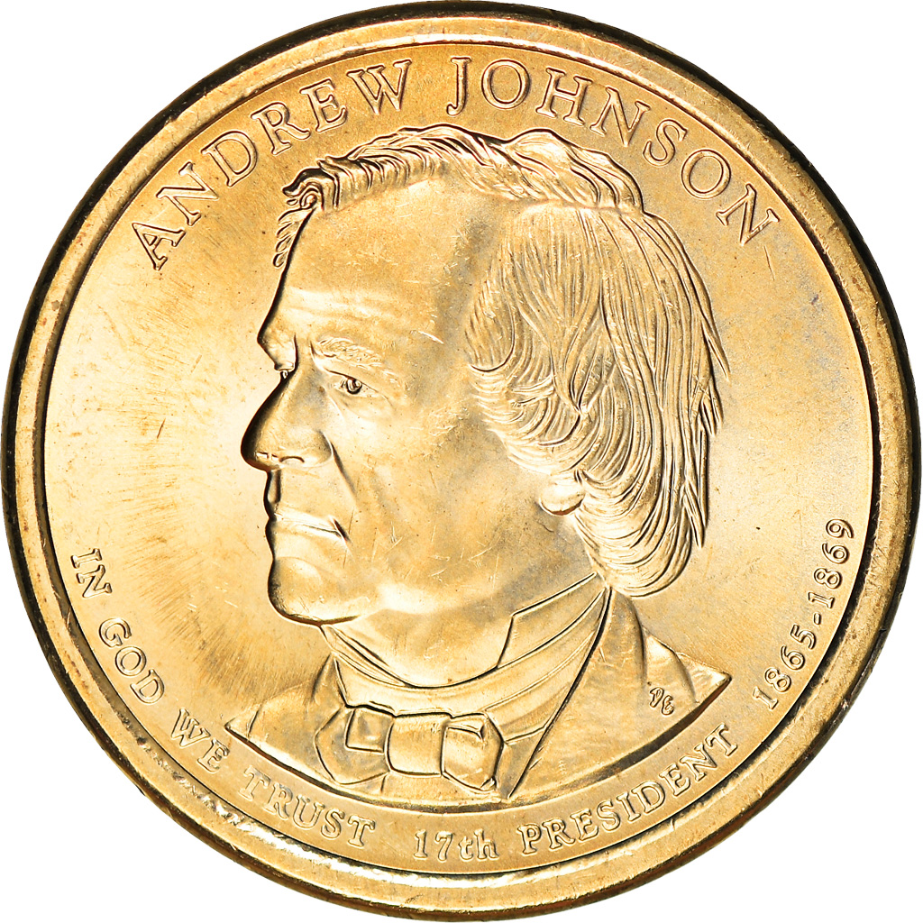 Coin, United States, Dollar, 2011, U.S. Mint, Andrew Johnson,