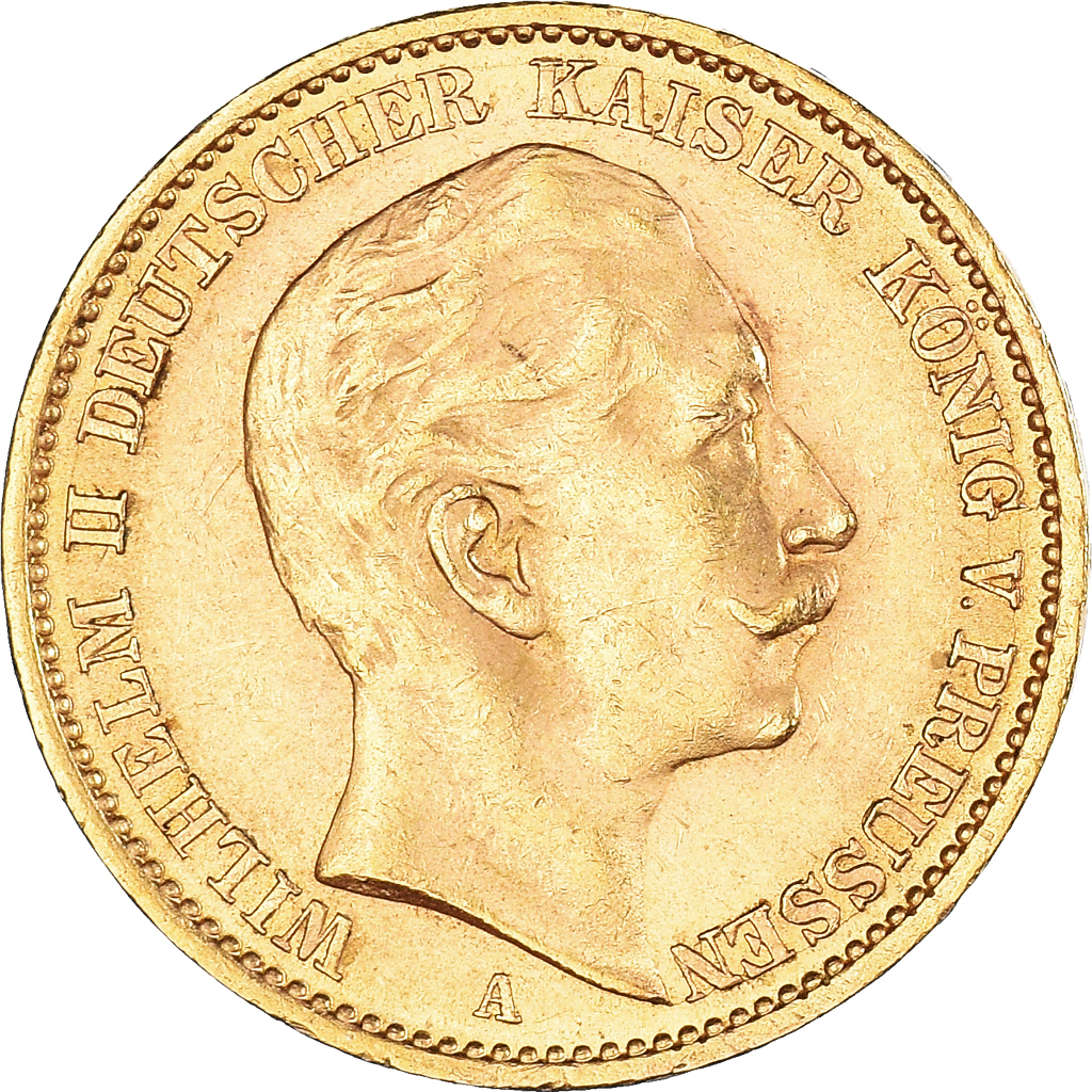 Coin, German States, PRUSSIA, Wilhelm II, 20 Mark, 1909, Berlin,