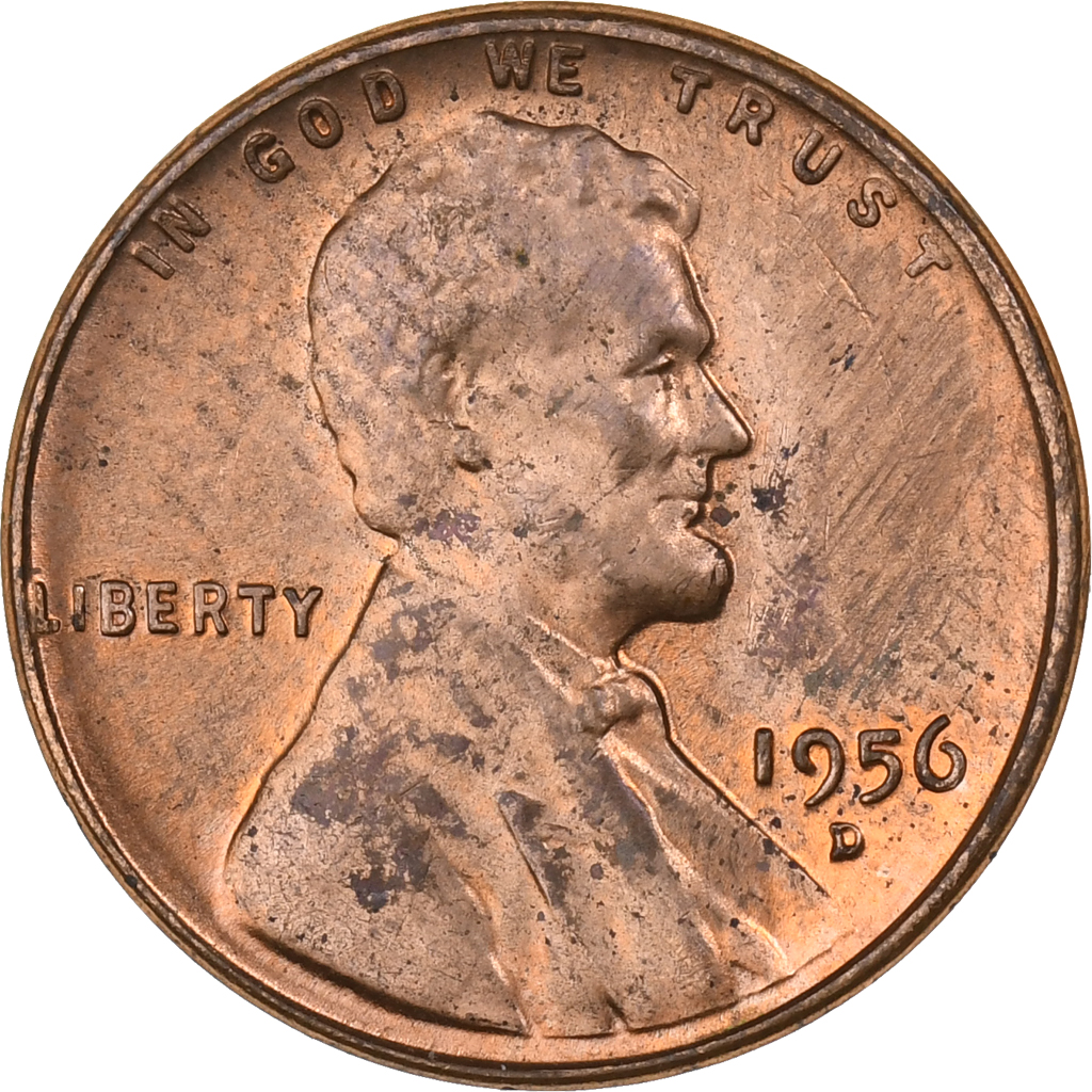 United States, Cent, Lincoln Cent, 1956, U.S. Mint, Brass, , KM:A132